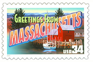 Greetings Form America Commemorative Postage Stamp of Massachusetts ...